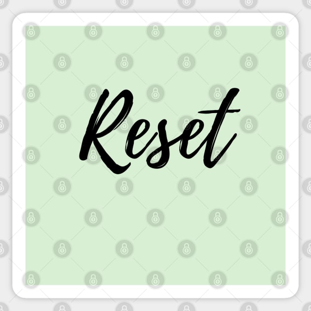 Reset - positive affirmation word, green background - Reset - Sticker ... Reset - positive affirmation word, green background - Reset - Sticker ...